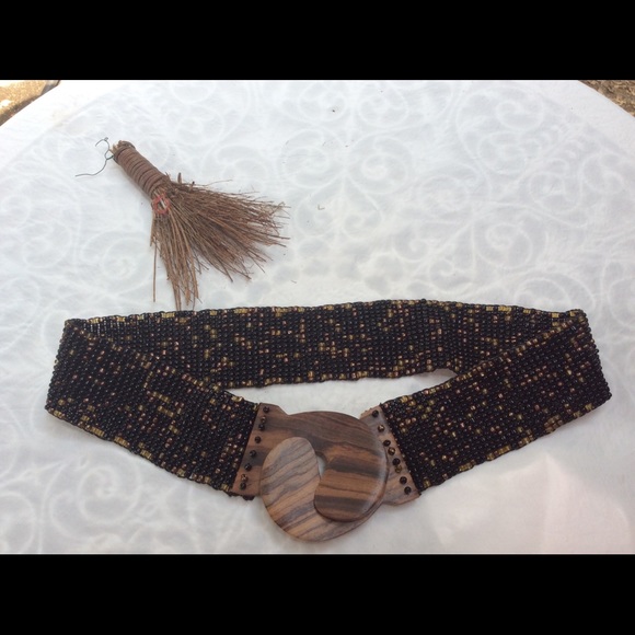 Bohemian | Accessories | Vintage Ethnic Boho Gypsy Glamour Wood Bead ...